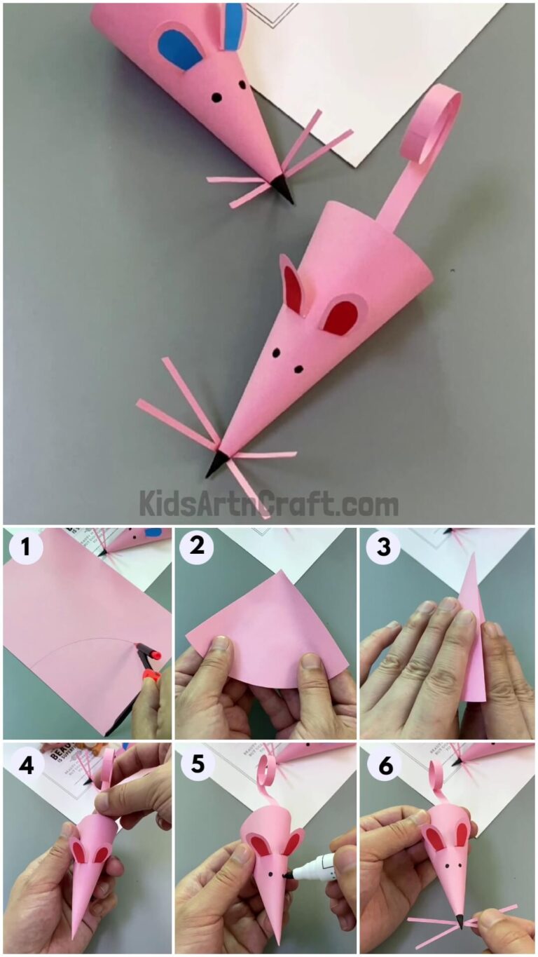 Easy Paper Mouse Finger Puppet Craft Tutorial For Beginners - Kids Art ...