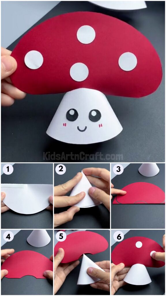 Easy Paper Mushroom Craft Step-by-Step Tutorial for Kids - Kids Art & Craft