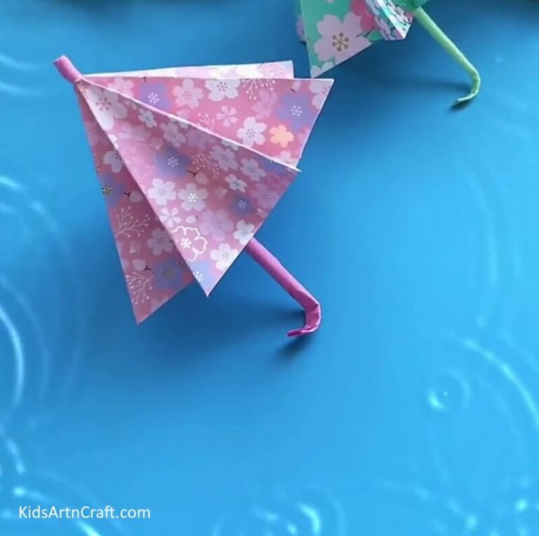 Easy Paper Umbrella Craft Tutorial For Kids - Kids Art & Craft