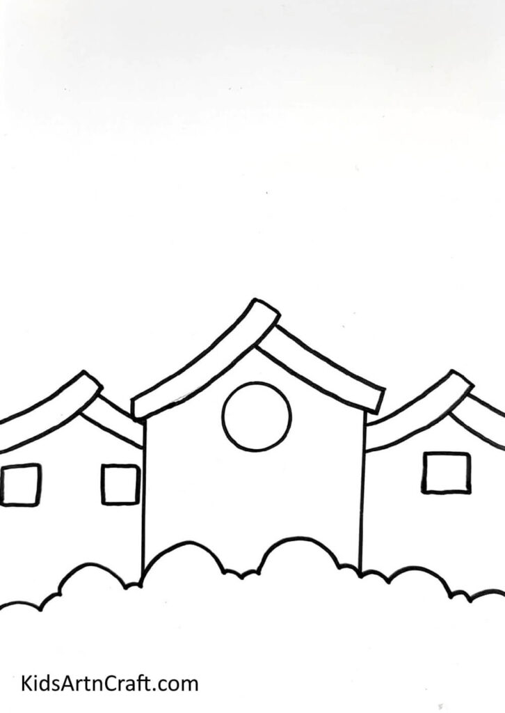 Easy scenery Drawing Step by Step Tutorial for beginners - Kids Art & Craft