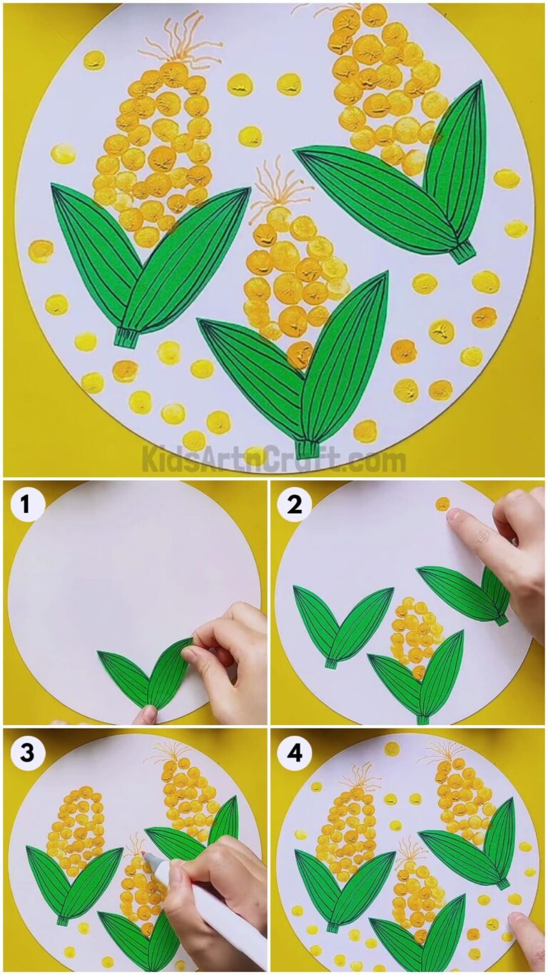 Easy To Make Corn Art With Finger Tutorial For Beginners - Kids Art & Craft
