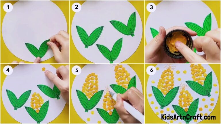 Easy To Make Corn Art With Finger Tutorial For Beginners - Kids Art & Craft