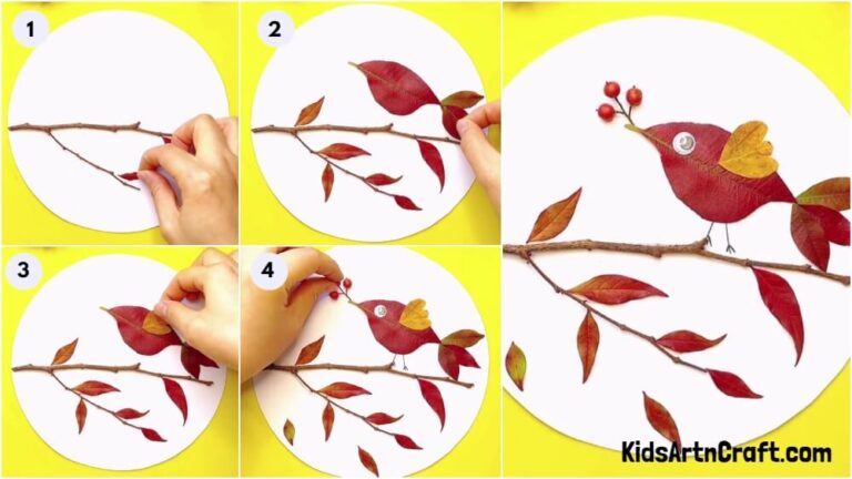 Easy To Make Fall Leaves Bird Craft Step-by-step Tutorial For Kids ...