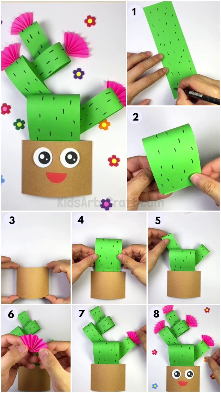 Easy To make Paper Cactus Craft Idea For Beginners - Kids Art & Craft