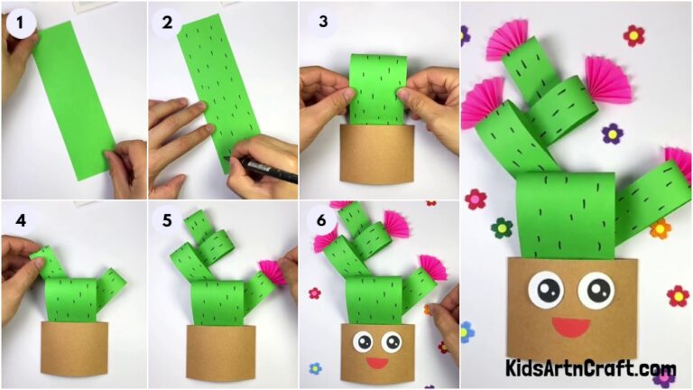 Easy To make Paper Cactus Craft Idea For Beginners - Kids Art & Craft