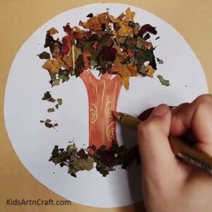 Easy Tree Craft From Fall Leaves Step-by-step Tutorial - Kids Art & Craft
