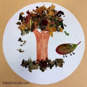 Easy Tree Craft From Fall Leaves Step-by-step Tutorial - Kids Art & Craft