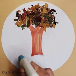 Easy Tree Craft From Fall Leaves Step-by-step Tutorial - Kids Art & Craft