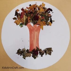 Easy Tree Craft From Fall Leaves Step-by-step Tutorial - Kids Art & Craft