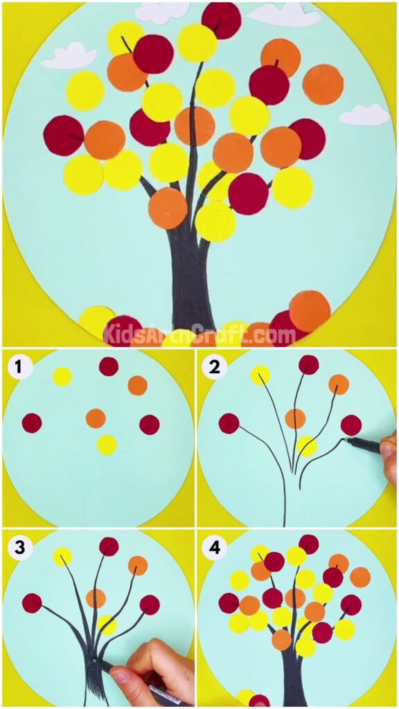 Easy Paper Tree Drawing Craft Step-by-step Tutorial - Kids Art & Craft