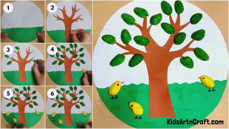 Easy Tree Craft Using Pistachio Shell Tutorial For Beginners - Kids Art ...