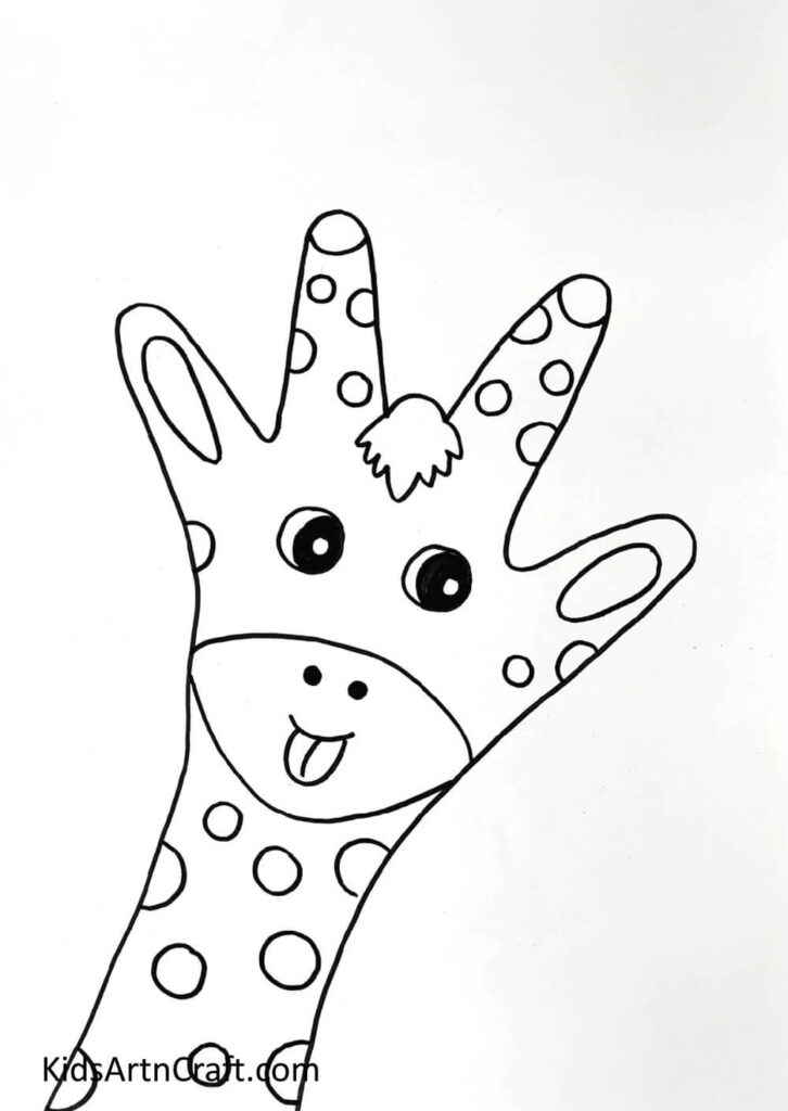 Fun & Easy Giraffe Handprint Drawing for Kids - Kids Art & Craft