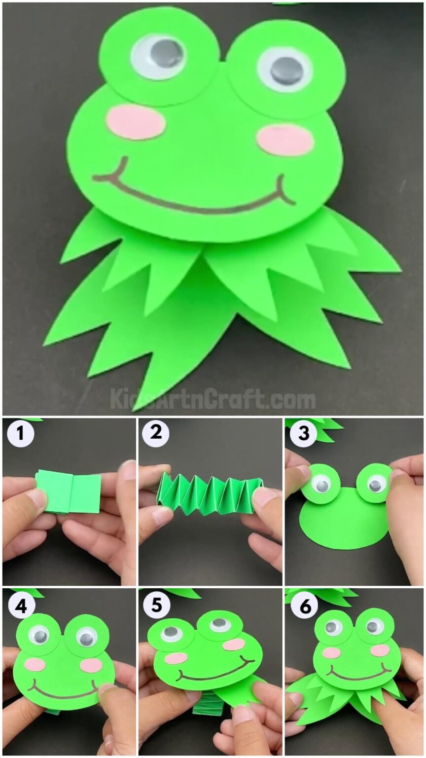 Fun Jumping Frog Paper Craft For Kids - Kids Art & Craft
