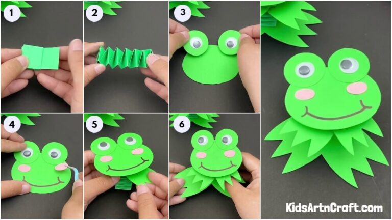 Fun Jumping Frog Paper Craft For Kids - Kids Art & Craft