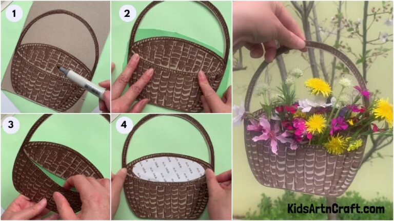 Handmade Flower Basket Decor Craft Tutorial For Kids - Kids Art & Craft