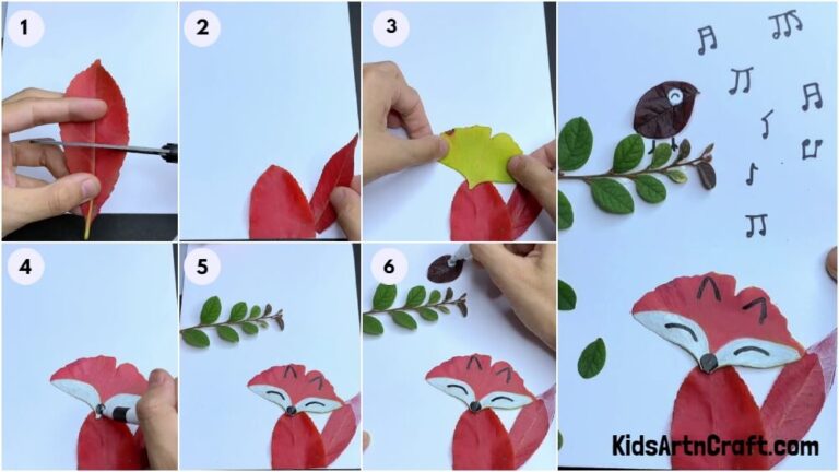 Handmade Leaves Fox And Bird Singing Craft Tutorial For Beginners ...