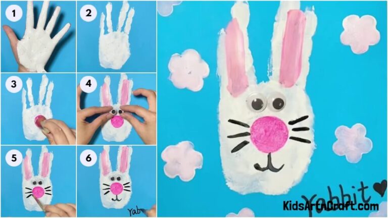 Handprint Bunny Craft With Step By Step Instructions - Kids Art & Craft