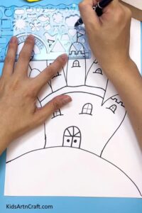 Handprint Castle easy Drawing for kids - Kids Art & Craft