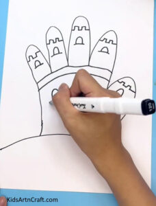 Handprint Castle easy Drawing for kids - Kids Art & Craft