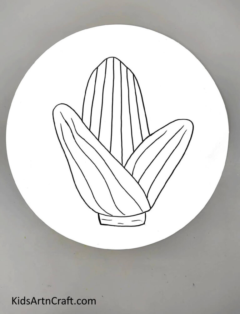 Handprint Corn Drawing easy Tutorial For Kids - Kids Art & Craft