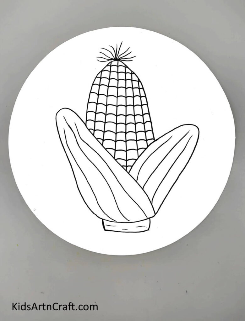 Handprint Corn Drawing easy Tutorial For Kids - Kids Art & Craft