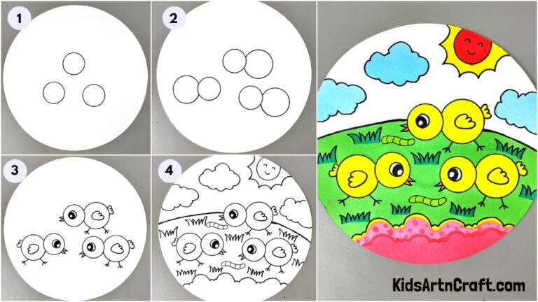 How to Draw Chicken Drawing Step by Step Tutorial - Kids Art & Craft