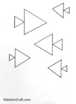 How To Draw Triangular Fishes Step By Step Tutorial - Kids Art & Craft