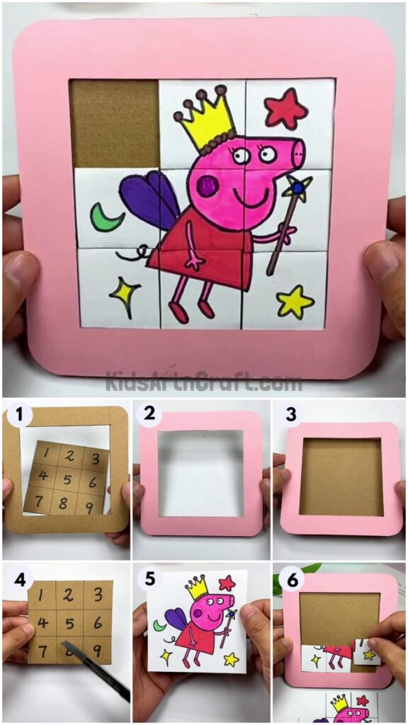 How To Make A Cardboard Puzzle Game At Home - Kids Art & Craft