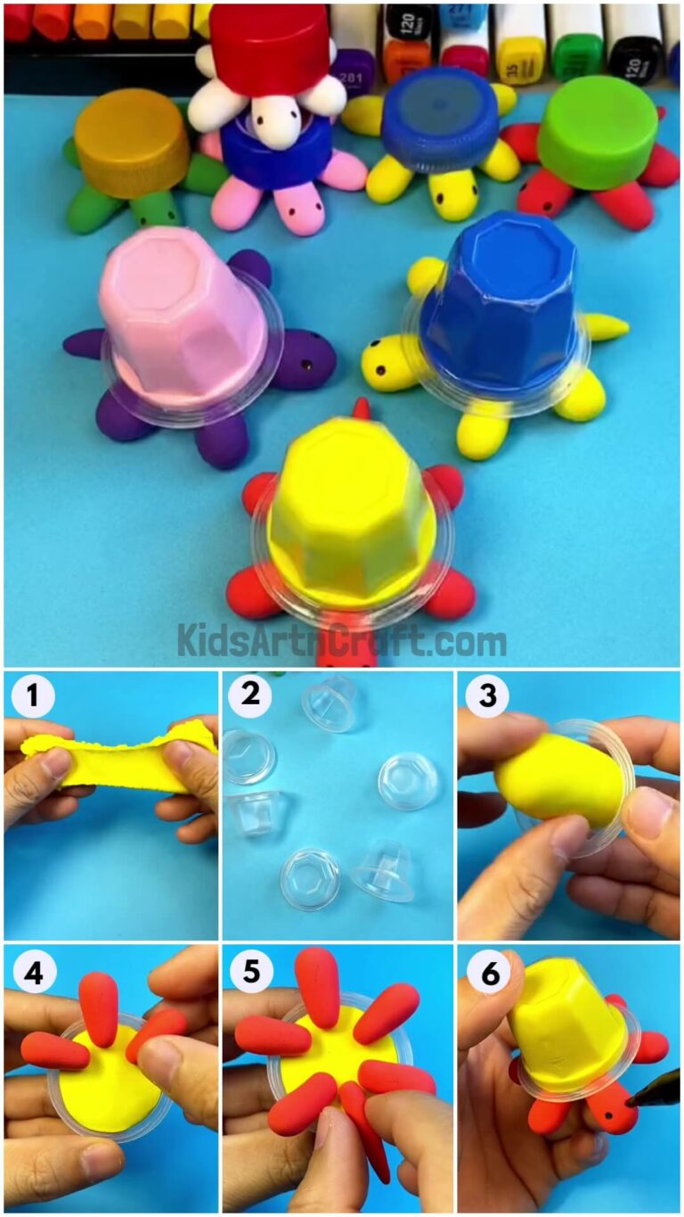How to Make a Clay Turtle Step by Step Craft Tutorial for kids - Kids ...