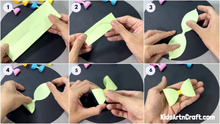 How to Make a Paper Bow Easy Tutorial For Kids - Kids Art & Craft