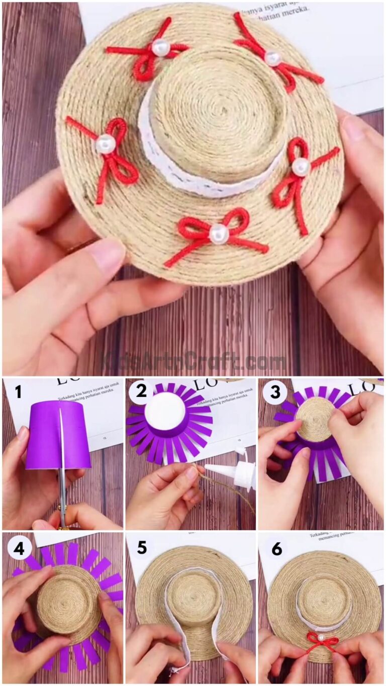 How to Make a Paper Cup and Jute Hat at home - Kids Art & Craft