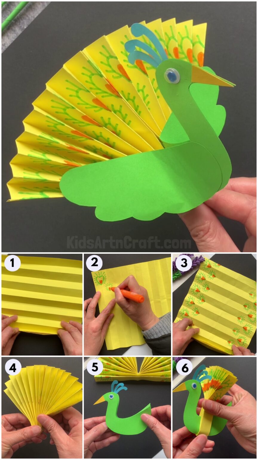 How to Make a Paper Peacock Easy Craft - Kids Art & Craft