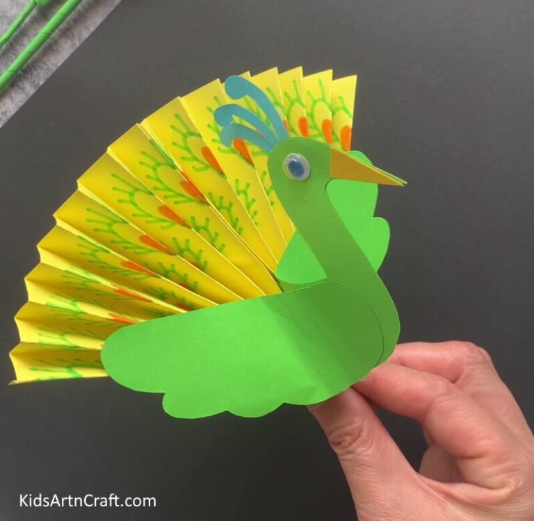 How to Make a Paper Peacock Easy Craft - Kids Art & Craft