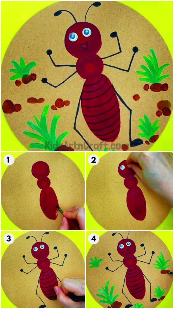 How To Make Ant Painting Step-by-step Tutorial - Kids Art & Craft