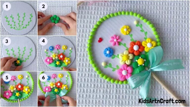 How to Make Clay Flowers Artwork for Beginners - Kids Art & Craft
