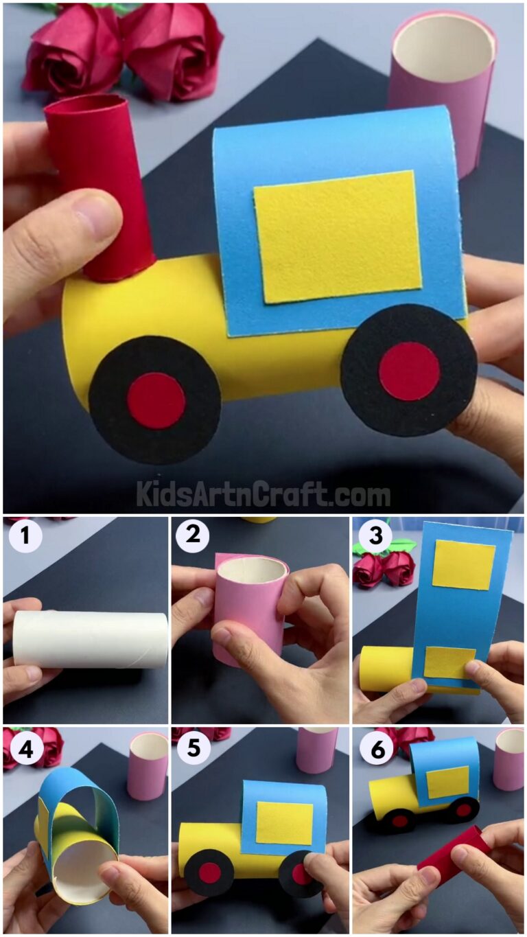 How to Make Handmade Paper Toy Train for Kids - Kids Art & Craft