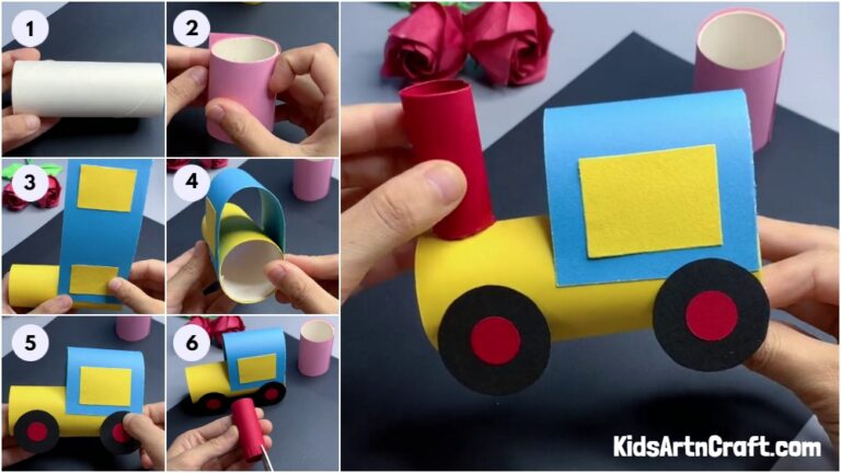 How to Make Handmade Paper Toy Train for Kids - Kids Art & Craft