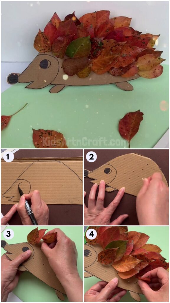 How To Make Leaf Hedgehog Craft For Kids - Kids Art & Craft