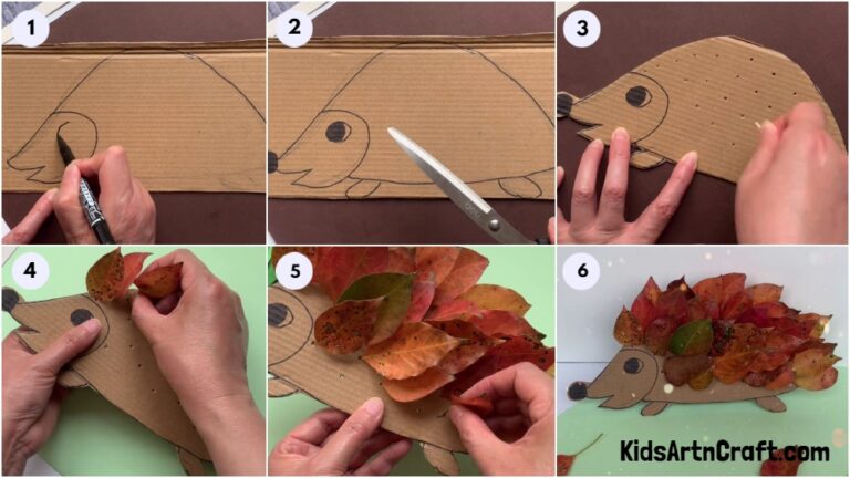 How To Make Leaf Hedgehog Craft For Kids - Kids Art & Craft