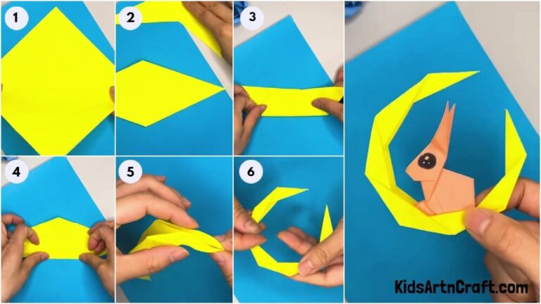 How To Make Origami Moon Craft With Step By Step Tutorial - Kids Art ...