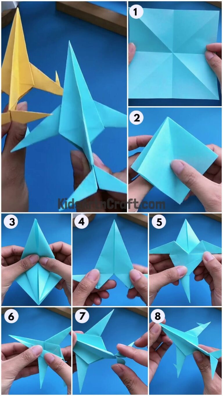 Easy To Make Origami Paper Plane Craft Tutorial For Kids - Kids Art & Craft