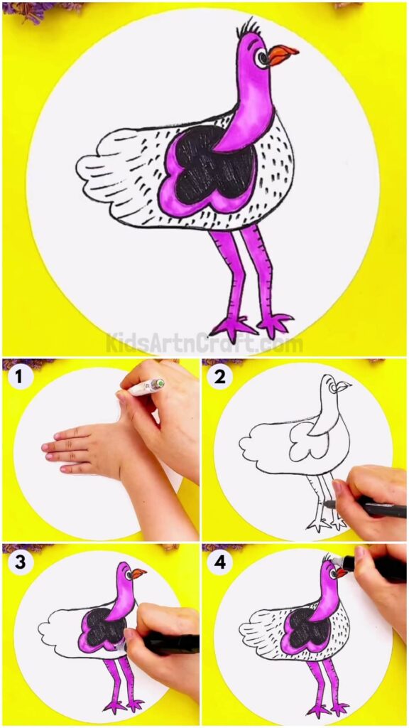 How To Make Ostrich Easy Tutorial For Kids - Kids Art & Craft