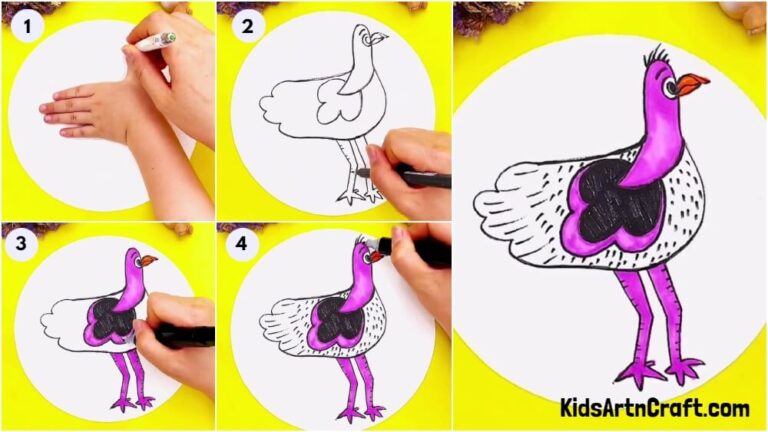 How To Make Ostrich Easy Tutorial For Kids - Kids Art & Craft
