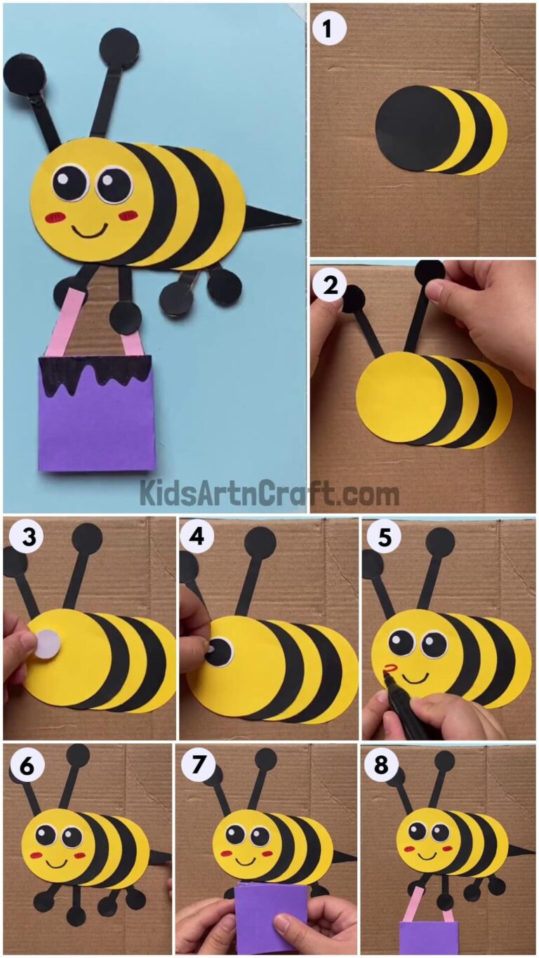 How To Make Paper Bee Easy Craft for Kids - Kids Art & Craft