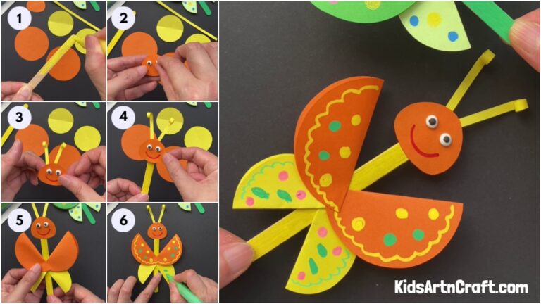 How to Make Paper Butterfly Tutorial For Kids - Kids Art & Craft