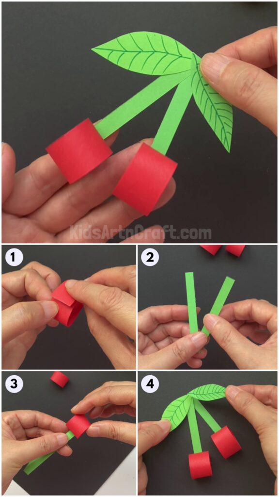 How to make Paper cherry Easy Tutorial for Kids - Kids Art & Craft