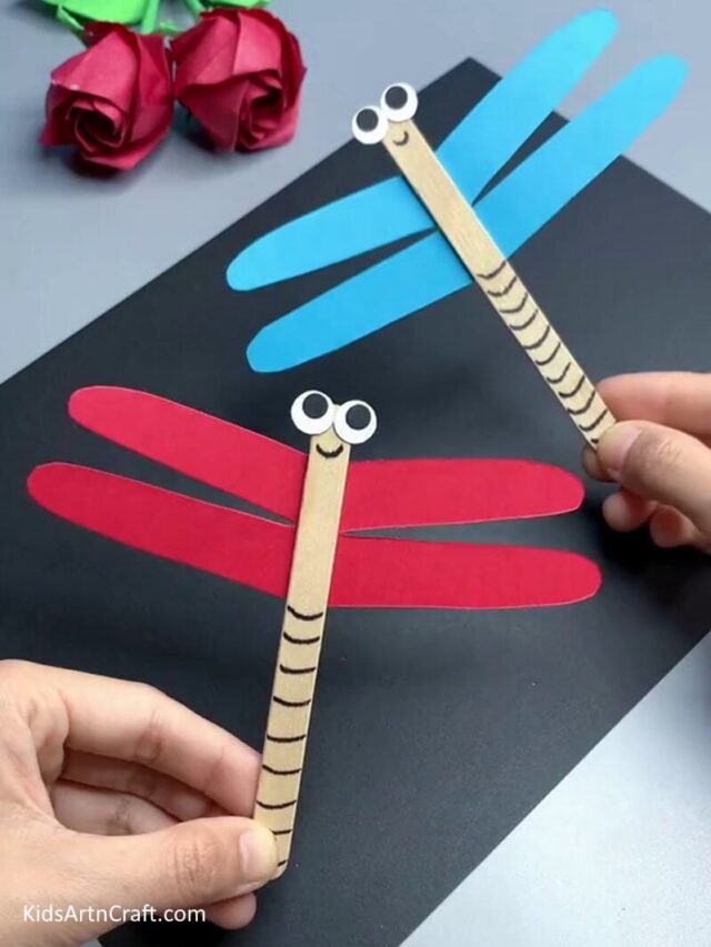 How to make Paper Dragonfly Crafts For School - Kids Art & Craft