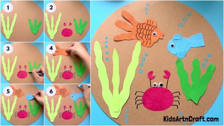 How To Make Paper Fish Aquarium Craft For Preschoolers - Kids Art & Craft