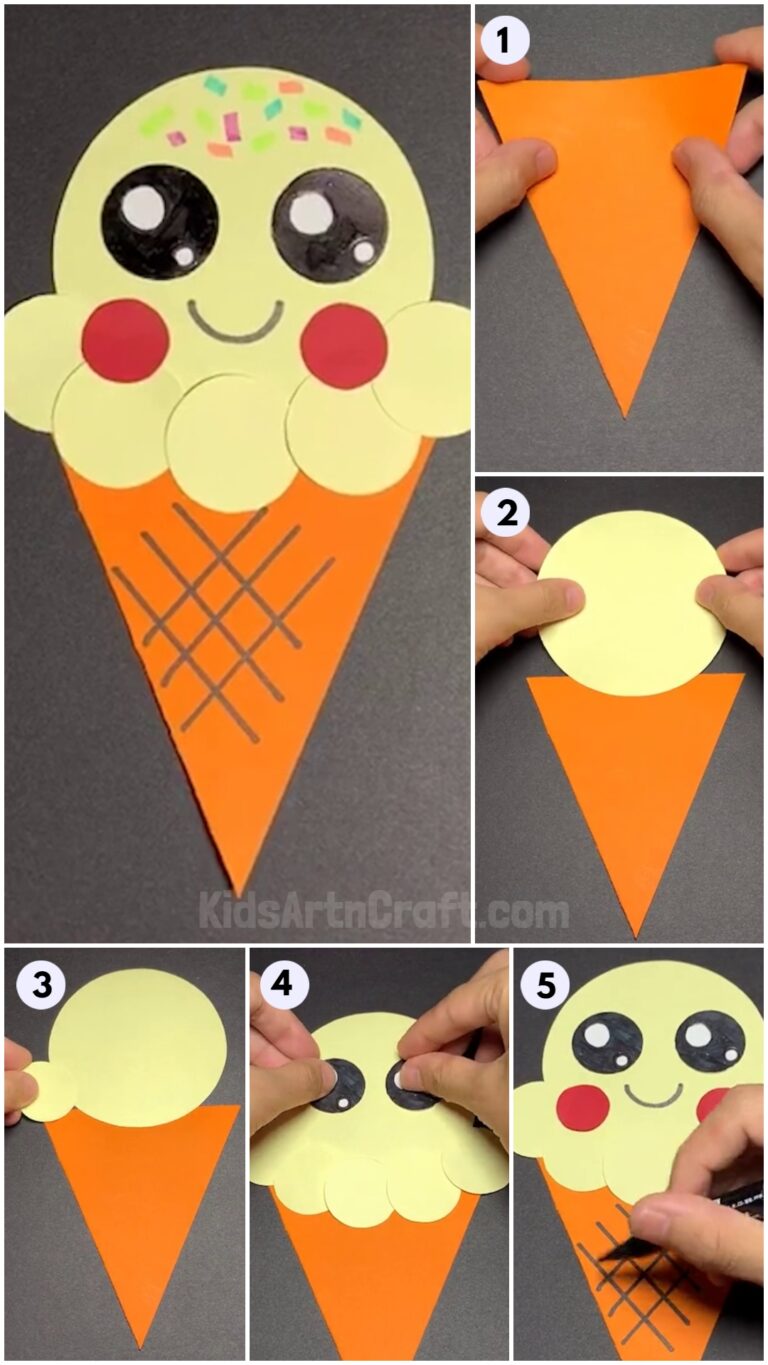 How to Make Paper Ice cream Craft for Kids - Kids Art & Craft