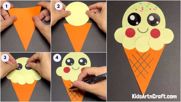 How to Make Paper Ice cream Craft for Kids - Kids Art & Craft